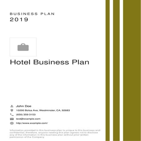 Hotel business plan example | PDF | Hotel Properties | Real Estate