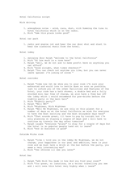 Production script Lenny 6 | PDF