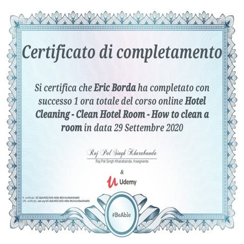 Hotel Housekeeping Certificate | PPT