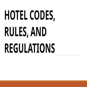 HOTEL CODES in HOUSEKEEPING TLE 10 1pptx | PPTX