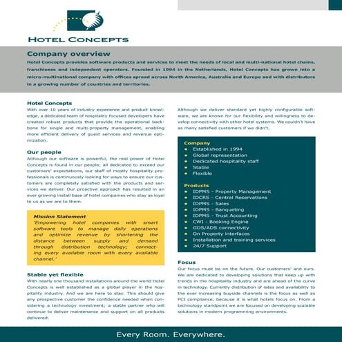 Hotel Concepts Company Profile | PDF