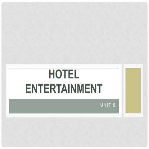 Hotel entertainment | PPT