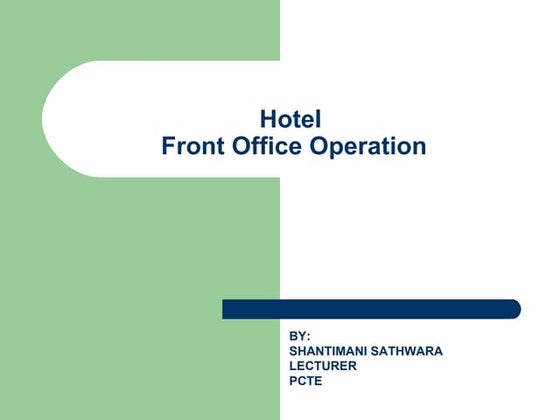 Front Office Training Manual | PDF