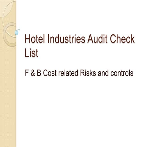Hotel industries audit_check_list_f__b | PPT