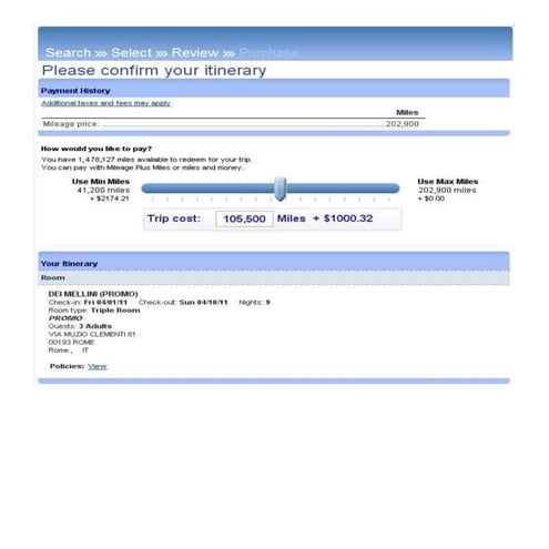 Hotel Itinerary | DOCX