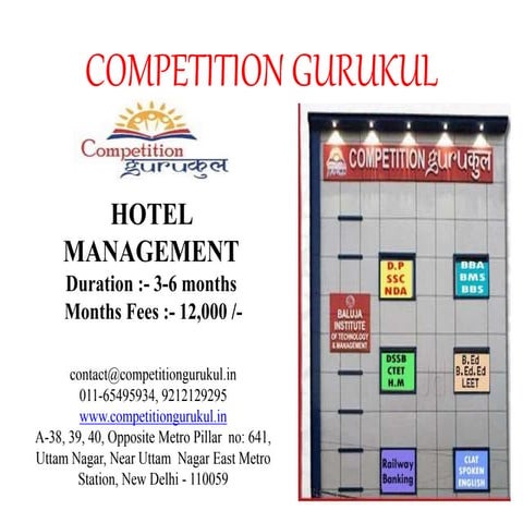 Competition Gurukul Provides the best Coaching for the Hotel Management ...