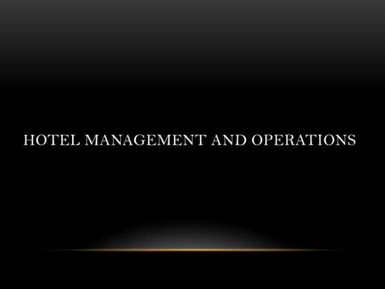 Introduction To Human Resource Management In Hospitality Industry | Ppt