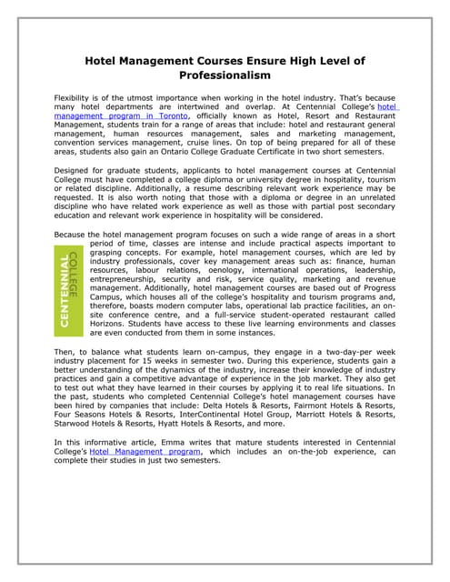 Hotel Management Course | PPT