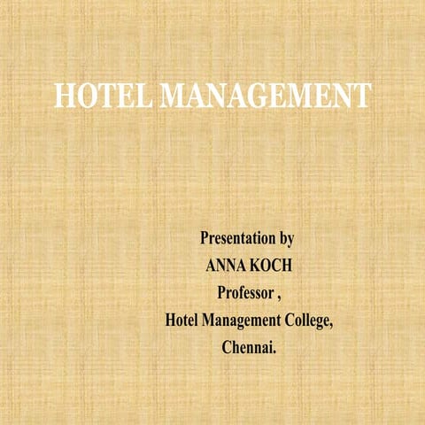 Hotel Management | PPT