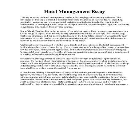 Hotel Management Essay.pdf