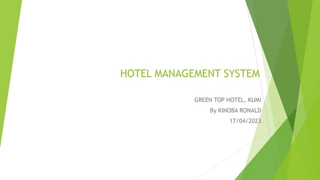 Hotel management system presentation | PPTX