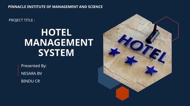 Hotel management system presentation | PPTX