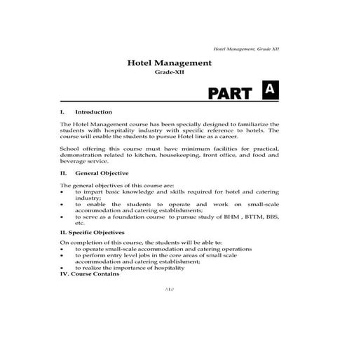 Hotel management xii | PDF