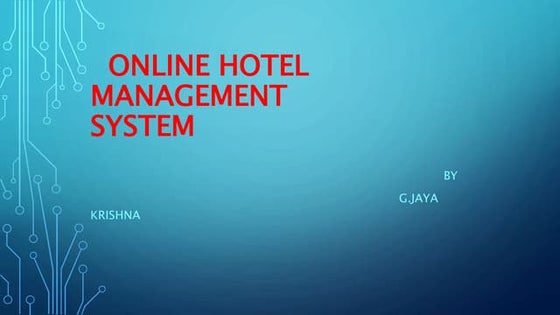 Hotel management system project | PPTX