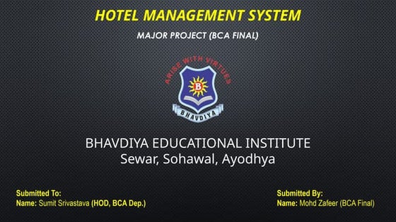 Hotel management system presentation | PPTX