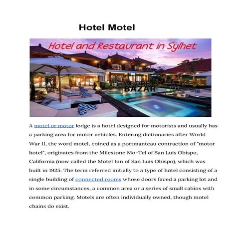 Hotel motel | PDF