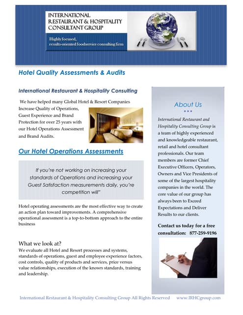Restaurant Operations Audits and Assessments | PDF