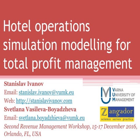 Hotel operations simulation modelling for total profit management | PDF
