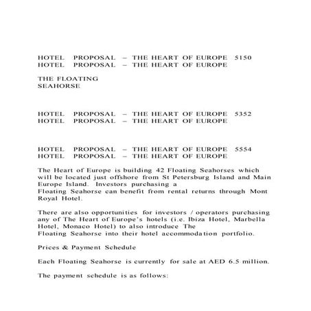 HOTEL PROPOSAL – THE HEART OF EUROPE 5150 HOTEL PROP | DOCX