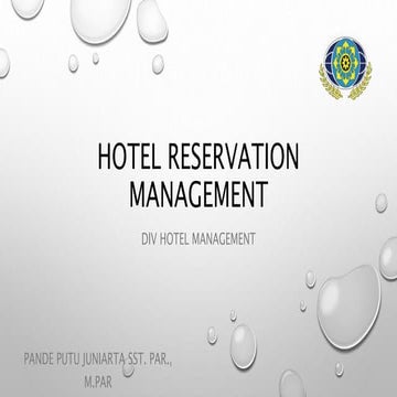 hotel reservation management information | PPT
