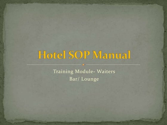 Sequence Of Service- Restaurants | PPT