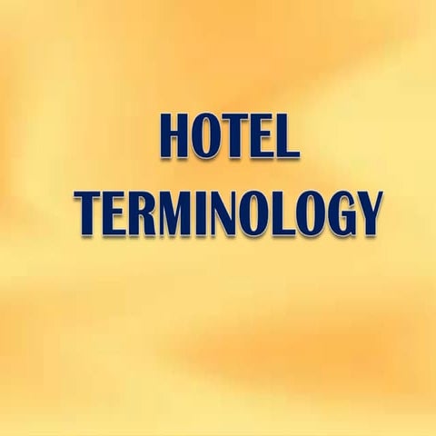 Hotel Terminologi | PPTX