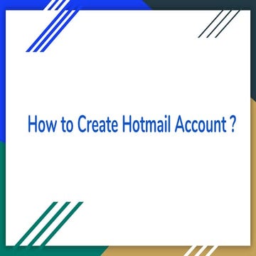 How To Create Hotmail Account Pdf