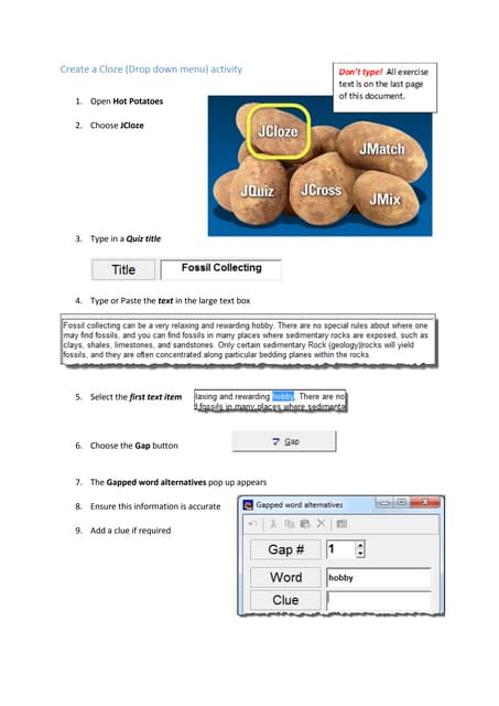 Hot Potatoes Sequence Letters (Spelling words) | PDF