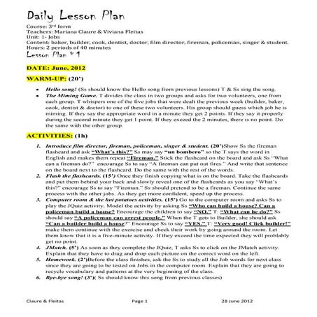 Hot potatoes lesson plan | DOCX