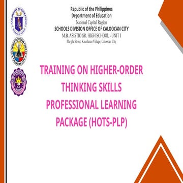 Higher Order Thinking Skills (HOTS) Training | PPTX