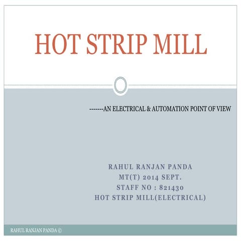 HOT STRIP MILL for steel plant working.pptx