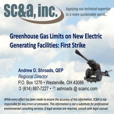 Greenhouse Gas Limits on New Electric Generating Units | PPTX