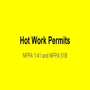Hot Work | PPTX