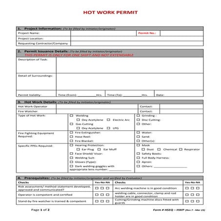 HOT WORK PERMIT Form # HSEQ - HWP Rev 7 -.docx