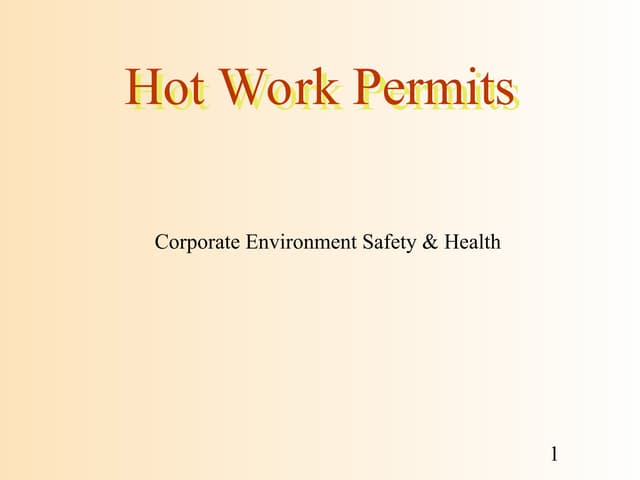 Hot Work | PPTX