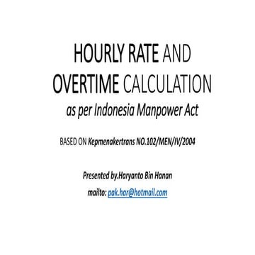Hourly Rate and OT calculation | PPT