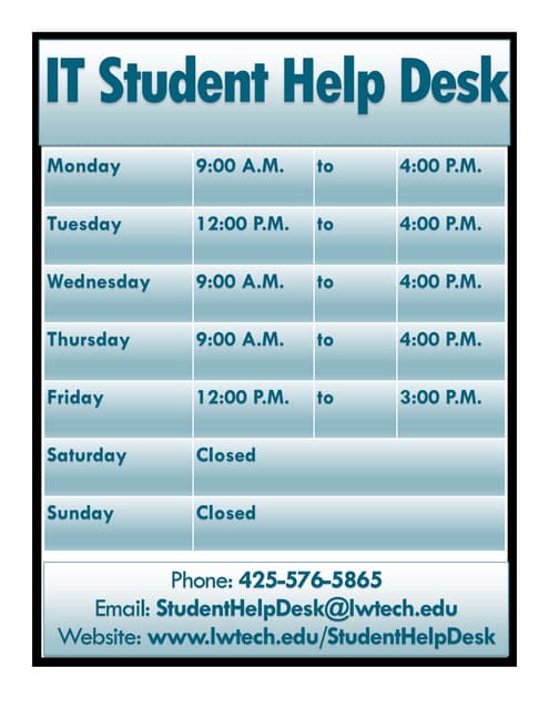 It student help desk flyer