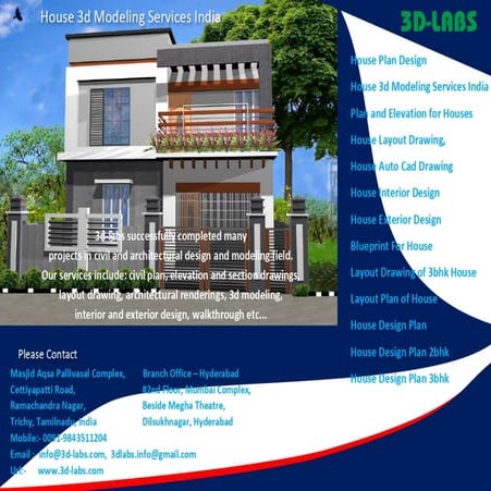 House 3d Modeling,layout drawing Services India.pdf