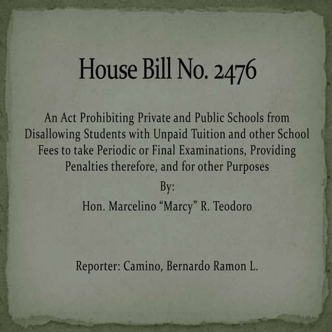 House bill no. 2476 | PPTX