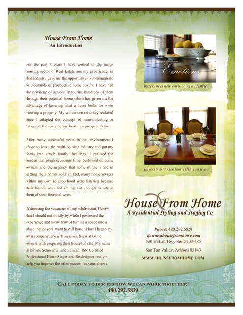 House From Home presentations