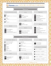 House Hunting Worksheet