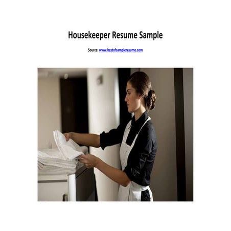 Housekeeper Resume Sample | PDF