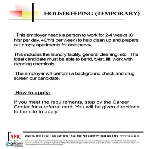 Housekeeping Job Description | PDF