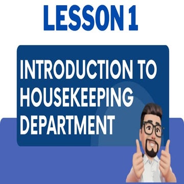 HOUSEKEEPING OPERATION: ROLES AND FUNCTIONS OF HOUSEKEEPING PERSONNEL | PPT