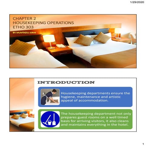 HOUSEKEEPING OPERATION: ROLES AND FUNCTIONS OF HOUSEKEEPING PERSONNEL | PPT