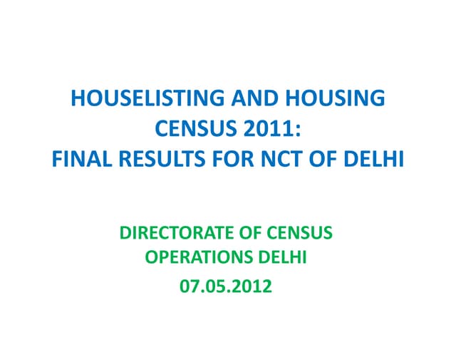 Population census in india | PPT