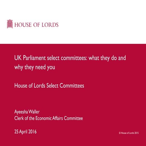 House of Lords Select Committees | PPT