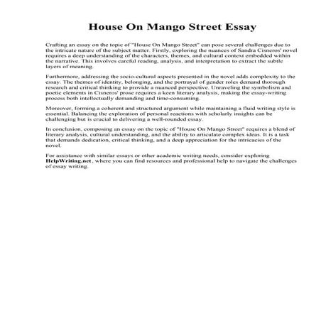 House On Mango Street Essay.pdf