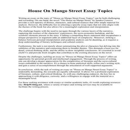 House On Mango Street Essay Topics.pdf
