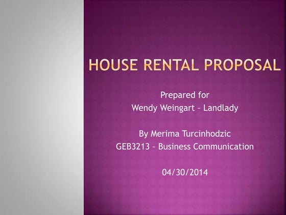 House Rental Management System Presentation | PPT